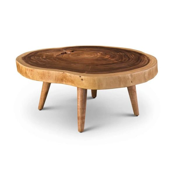 Wooden Raw Round Side Table – Wood Sajawat