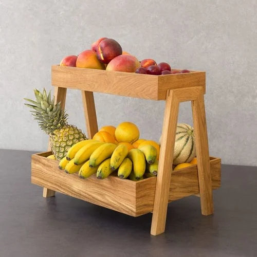 Wooden Fruit Rack Kitchen Shelf – Wood Sajawat