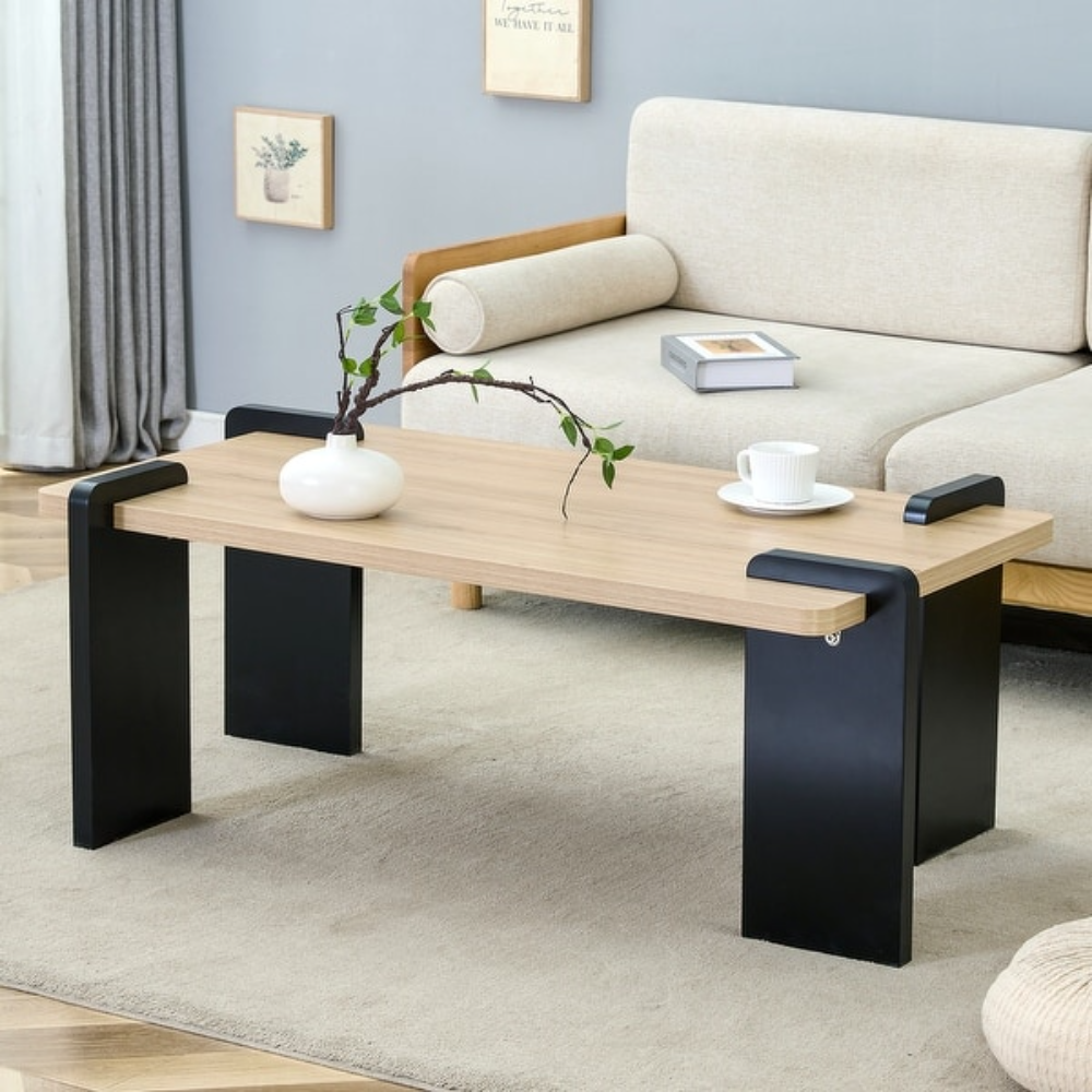 Modern Solid Wood Center Table – Sleek Design for Living Room & TV Lou ...